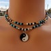 Y2K Yin Yang Layered Choker Necklace Blue and White Glass Sead Bead Yin ...