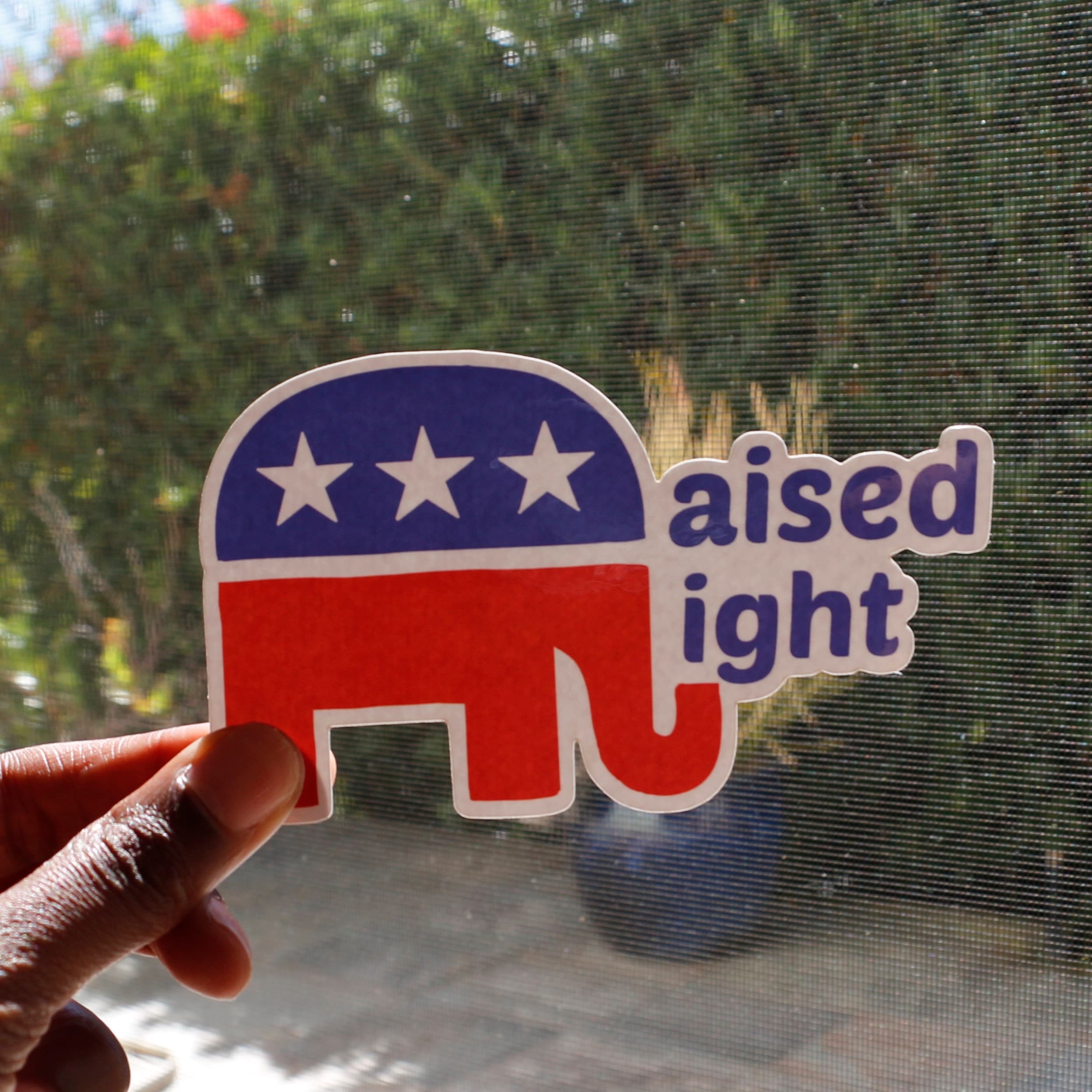 Republican Raised Right Sticker | Water Bottle Sticker | Laptop Sticker ...