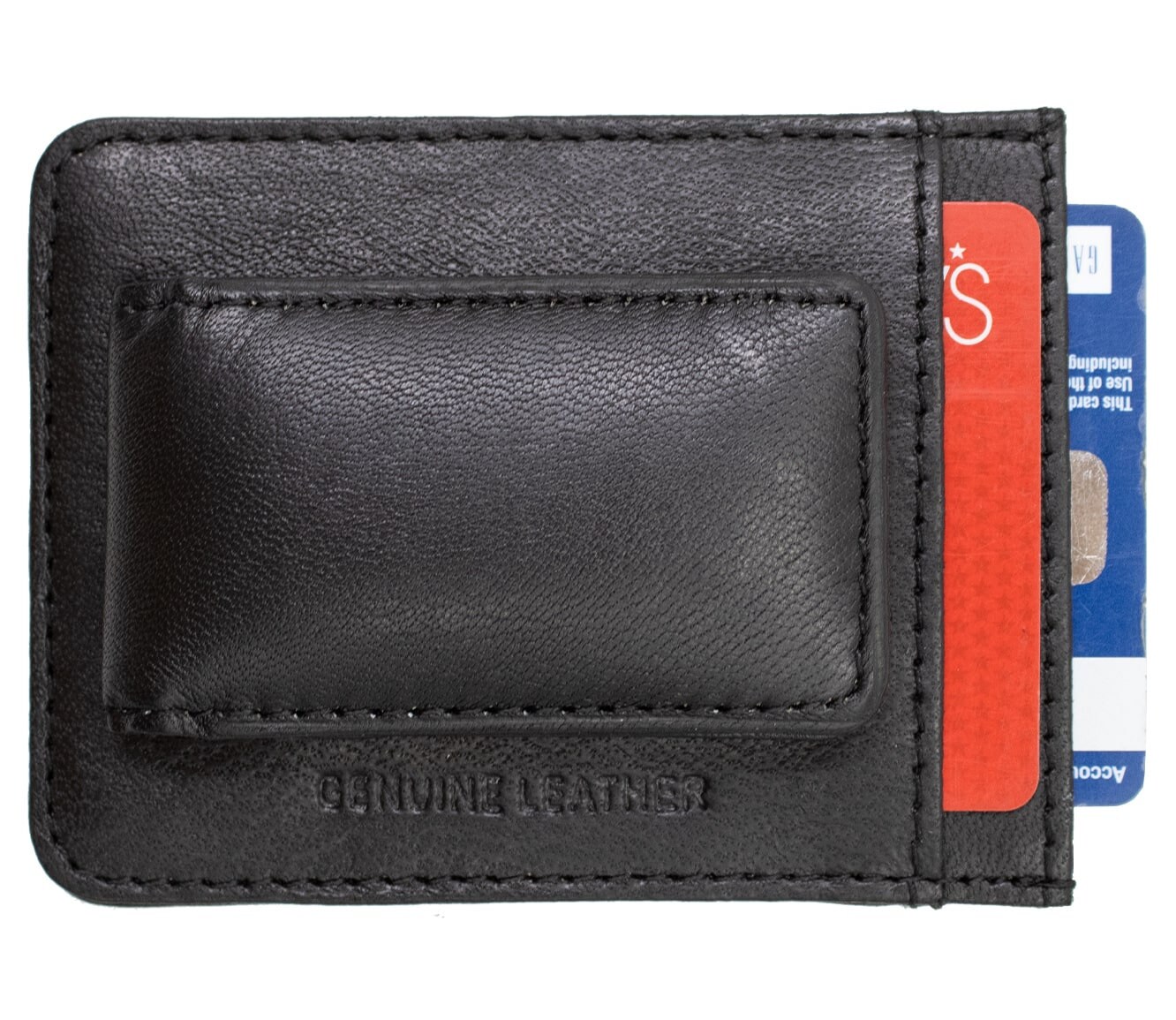 Men's 100% Genuine Leather Money Clip,strong Magnetic With Credit Card ...