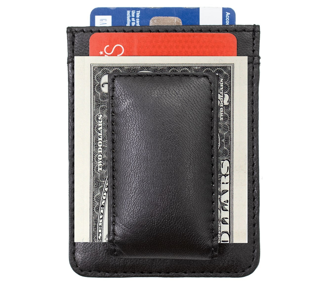 Men's 100% Genuine Leather Money Clip,strong Magnetic With Credit Card ...