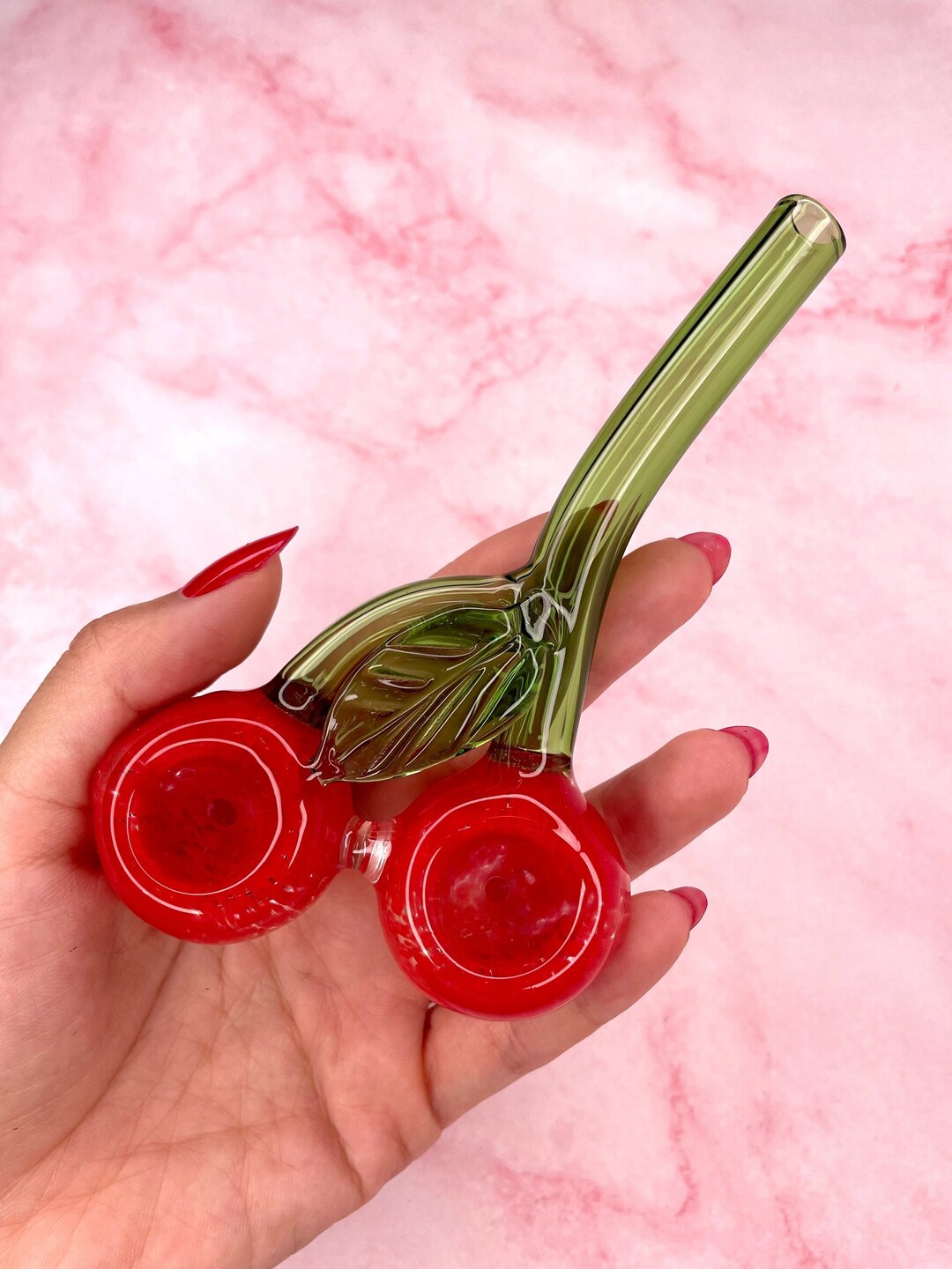 Very Cherry Glass Hand Pipe, Cute Smoking Pipe, Quality Tobacco Pipe ...
