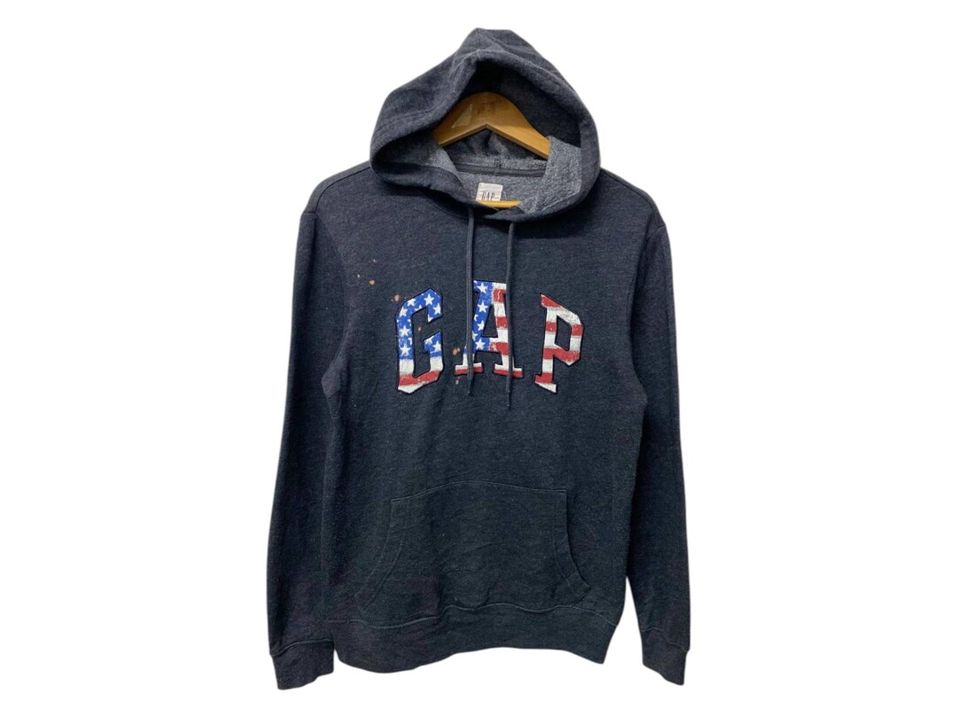Vintage GAP American Flag Logo Hoodie | Y2K the Gap Full-zip Sweatshirt ...