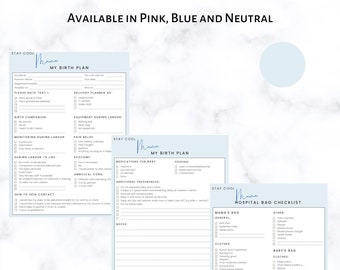 UK NHS Birth Plan & Hospital Bag Checklist Neutral - Etsy