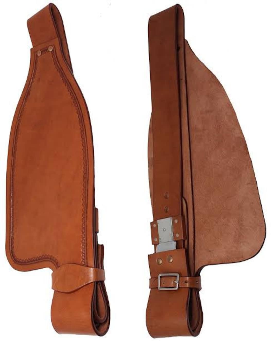 Western Horse Saddle Replacement Leather Fenders Pair Set Beautiful ...