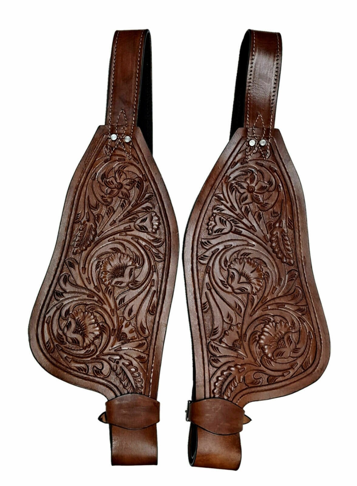Western Horse Saddle Replacement Leather Fenders Pair Set Handmade ...