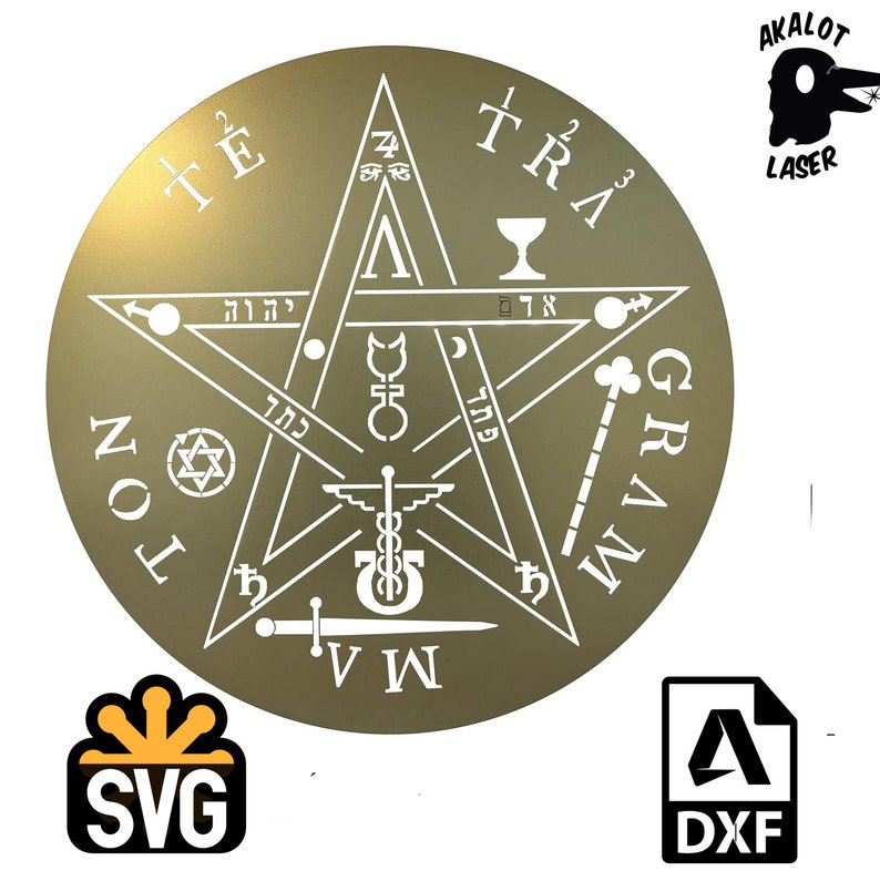 TETRAGRAMATON the Name of God Laser Cutting Files SVG DXF Ligthburn ...