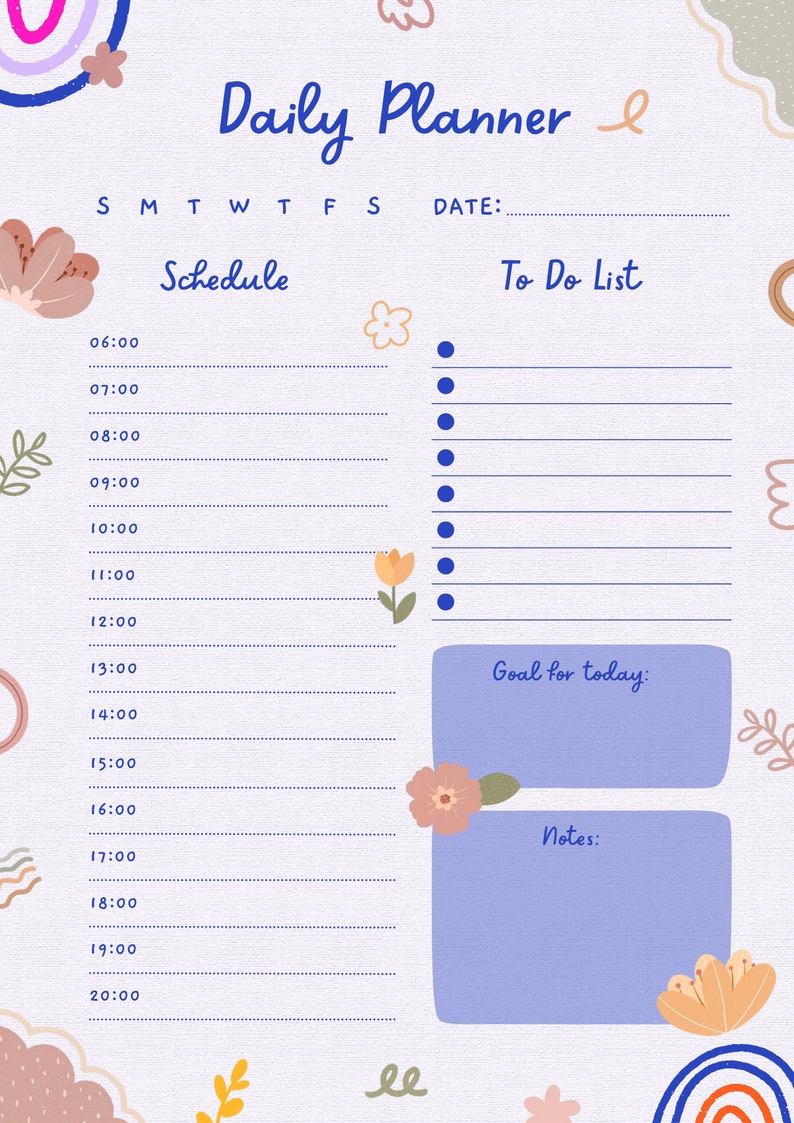 Purple Daily Digital Planner Printable Instant Download - Etsy
