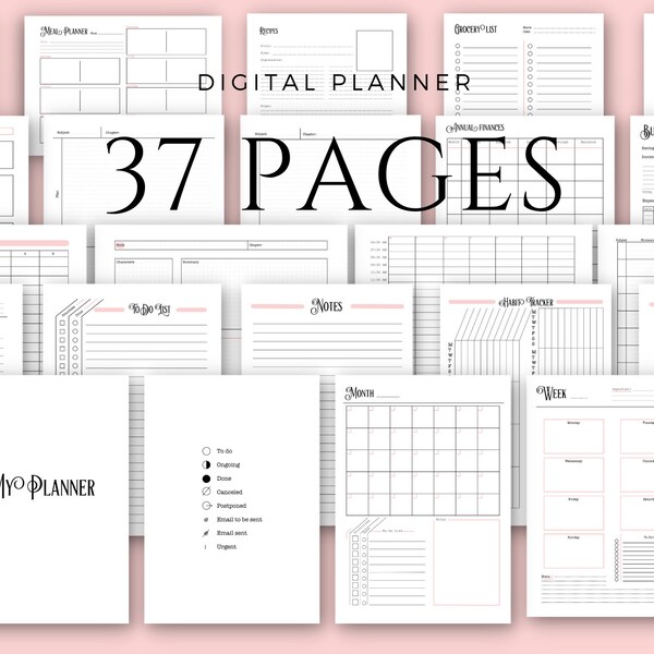 Undated Digital Planner Portrait - Etsy