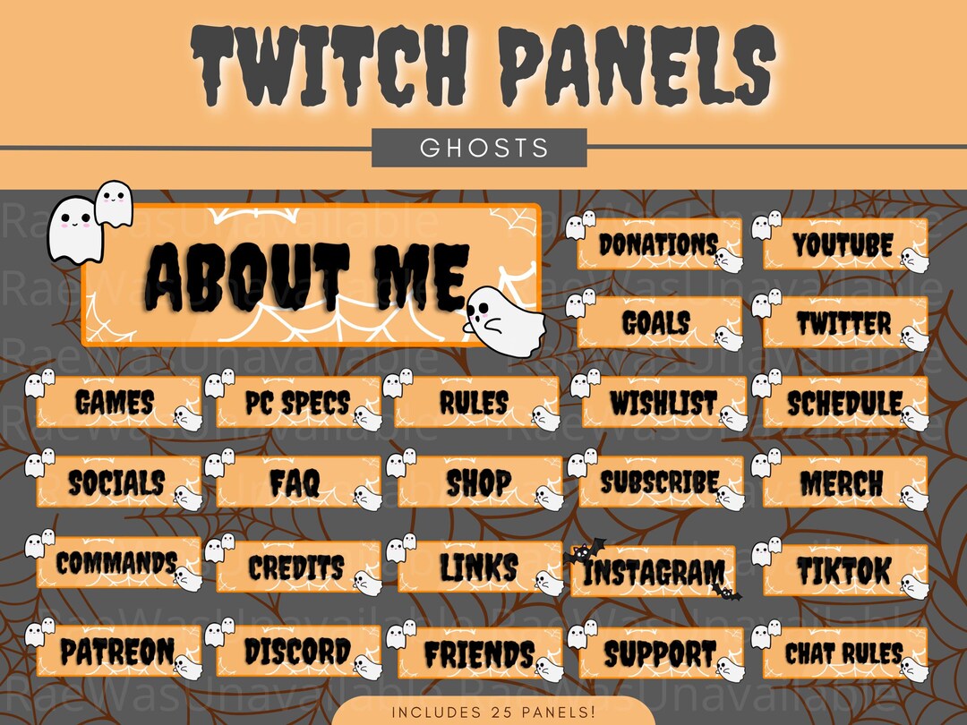 Halloween Ghost Twitch Panels / Cute Ghost Twitch Panels / Twitch Ghost ...