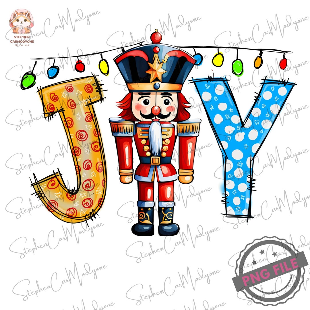 Joy Nutcracker Christmas Light PNG Preppy Nutcrackerstrendy - Etsy
