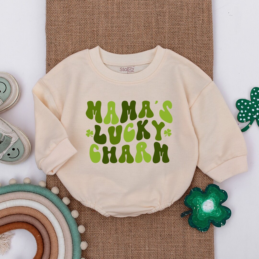 Mama's Lucky Charm Outfit, First St Patrick's Day Romper, Irish Baby ...