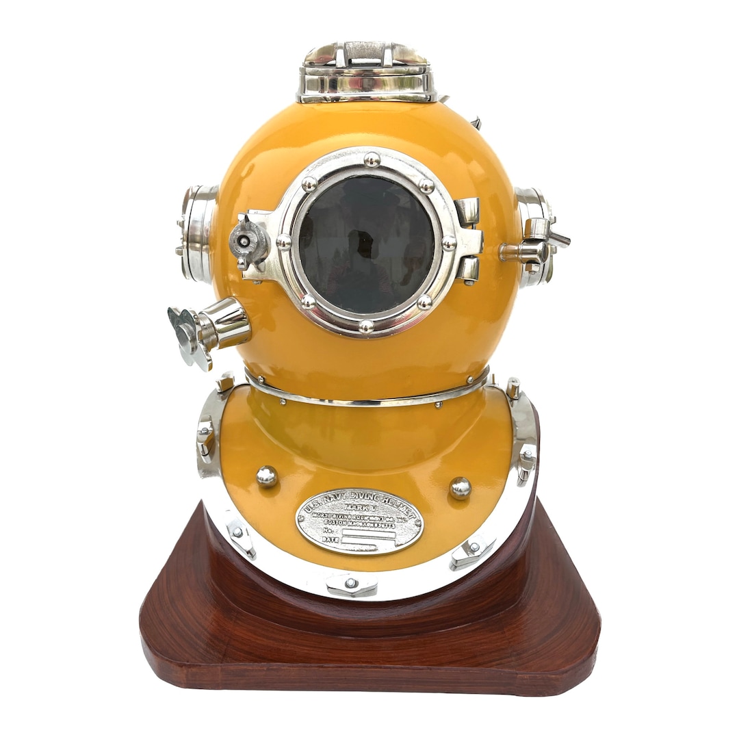 Yellow Diving Helmet U.S Navy Mark V Scuba Divers Helmet diving Helmet ...