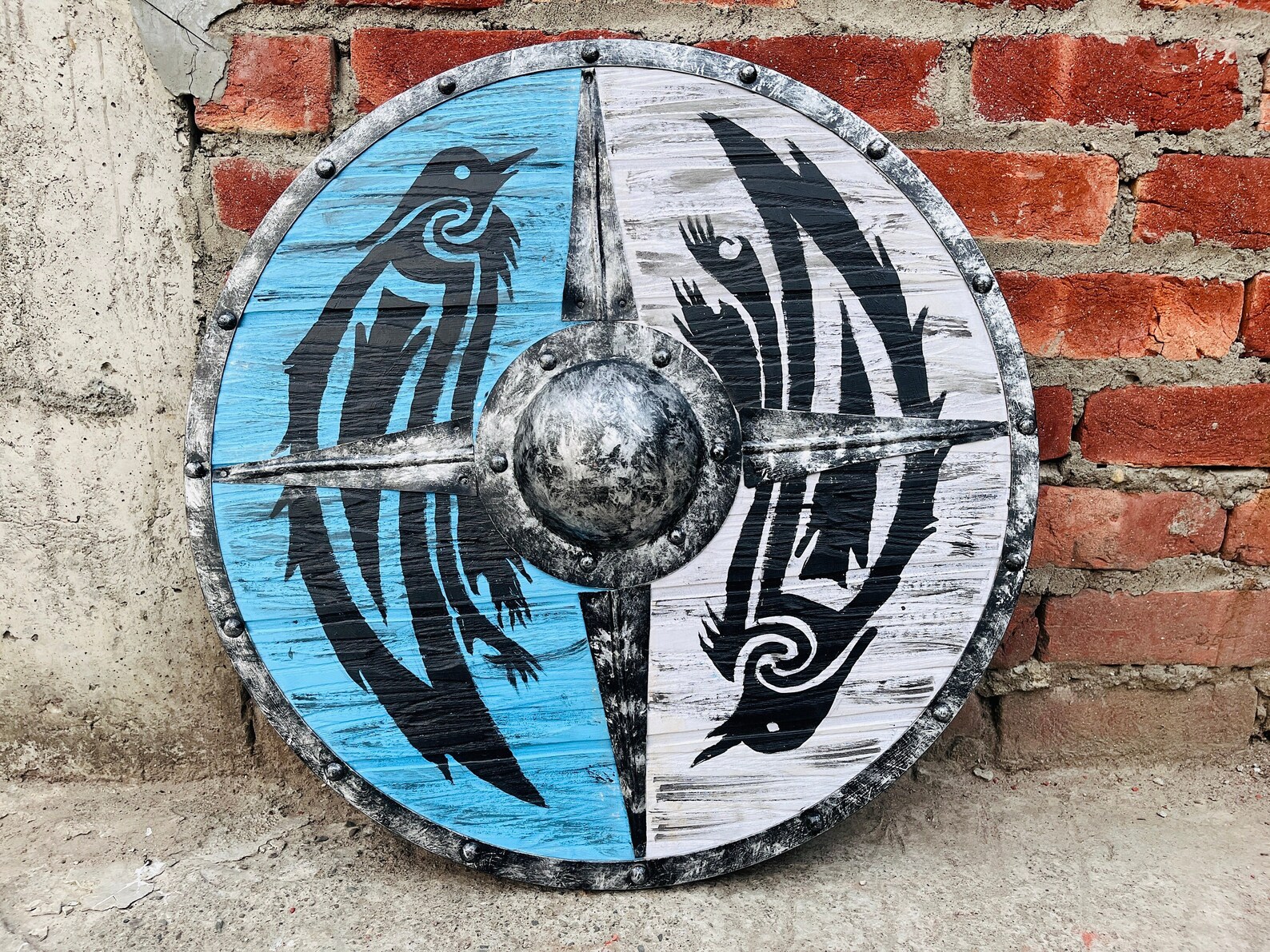 Viking Valhalla Raven Wooden Shield ~ Medieval Viking Warrior Shield ...