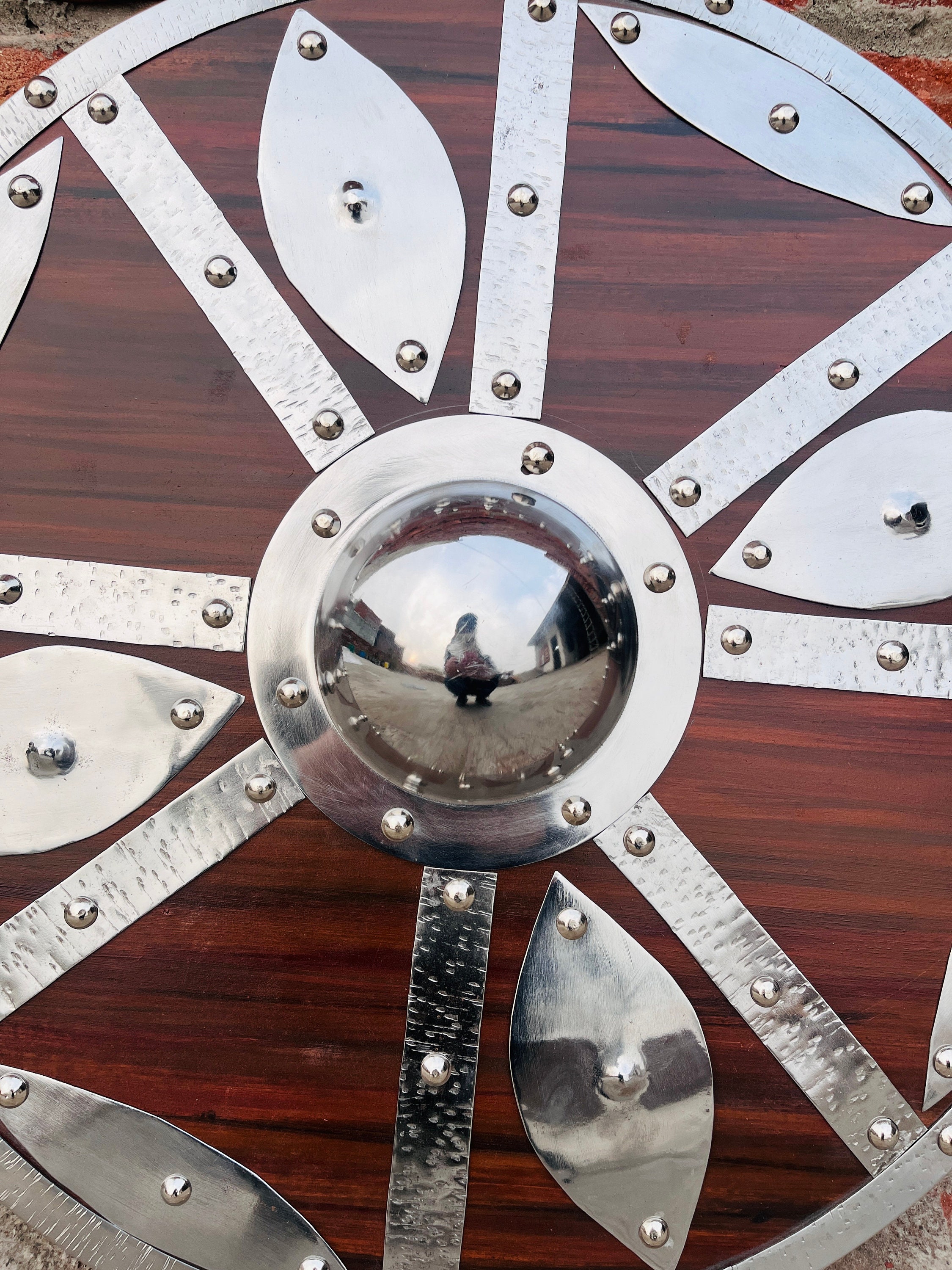 Medieval Wooden Handmade Round Cosplay Shield Viking Shield Wall Art 24 ...