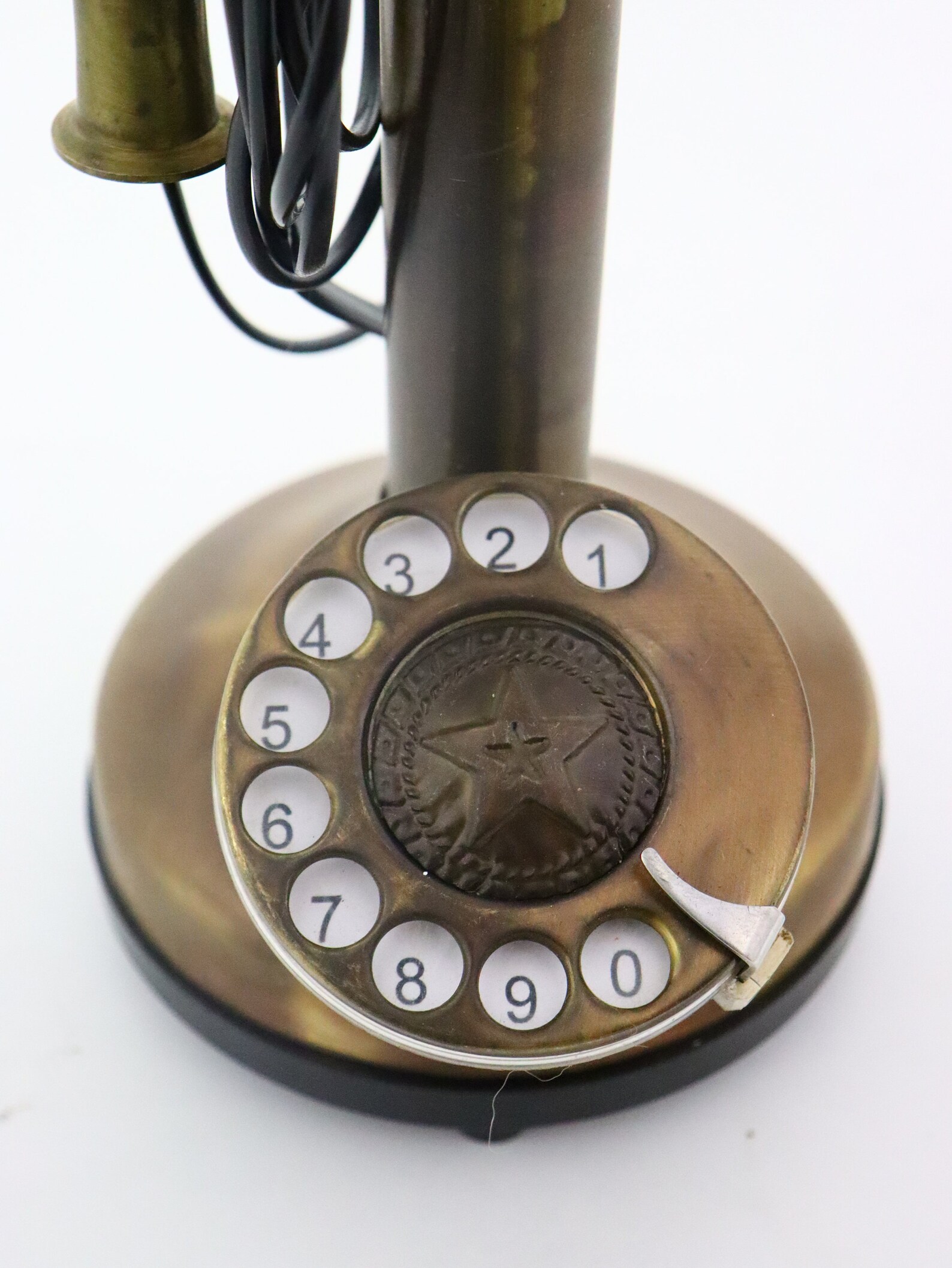 Brass Candlestick Telephone – 1920s Style Rotary Dial Landline, Home ...
