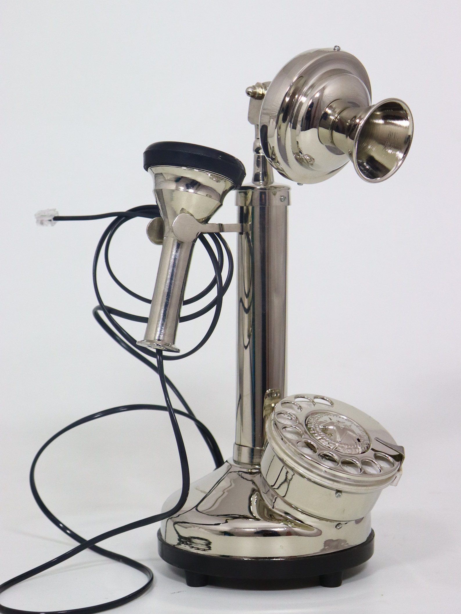 Brass Candlestick Telephone – 1920s Style Rotary Dial Landline, Home ...