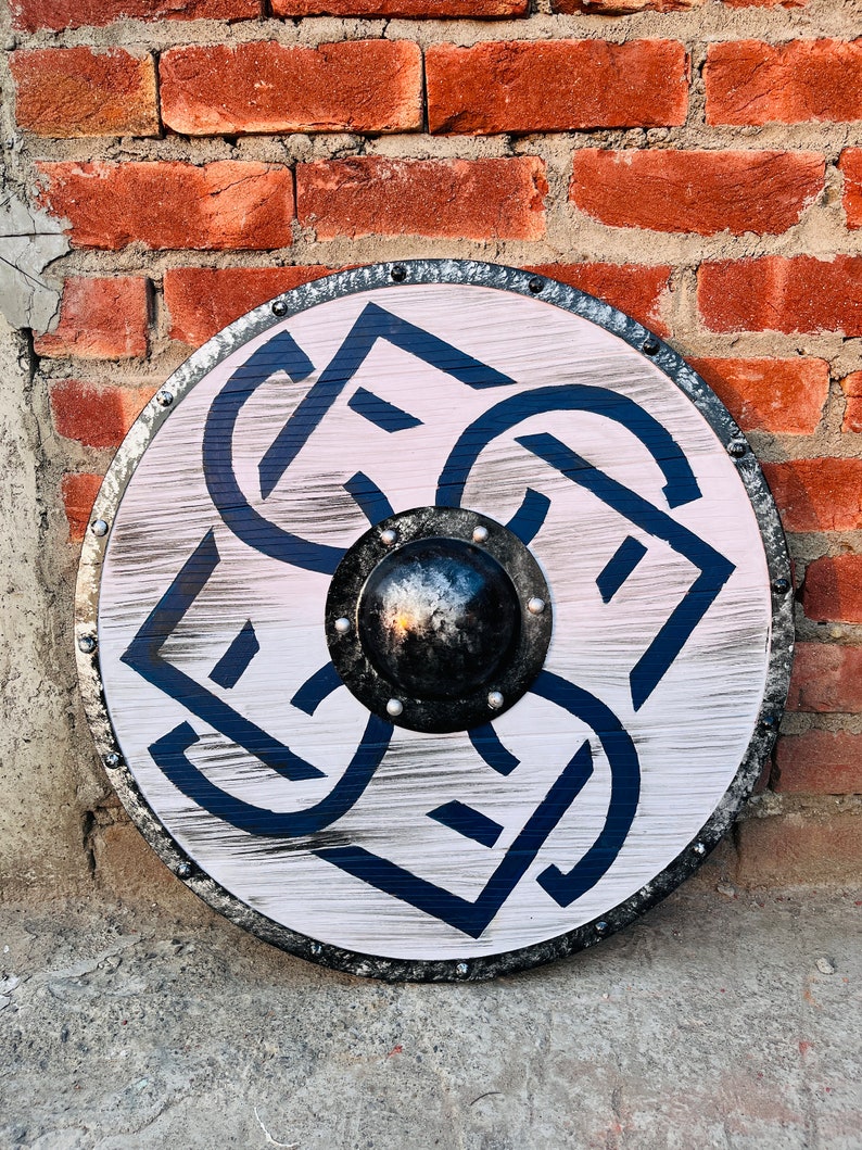 Medieval Round Shield, Viking Battle Design, 24-inch Wooden Shield - Etsy