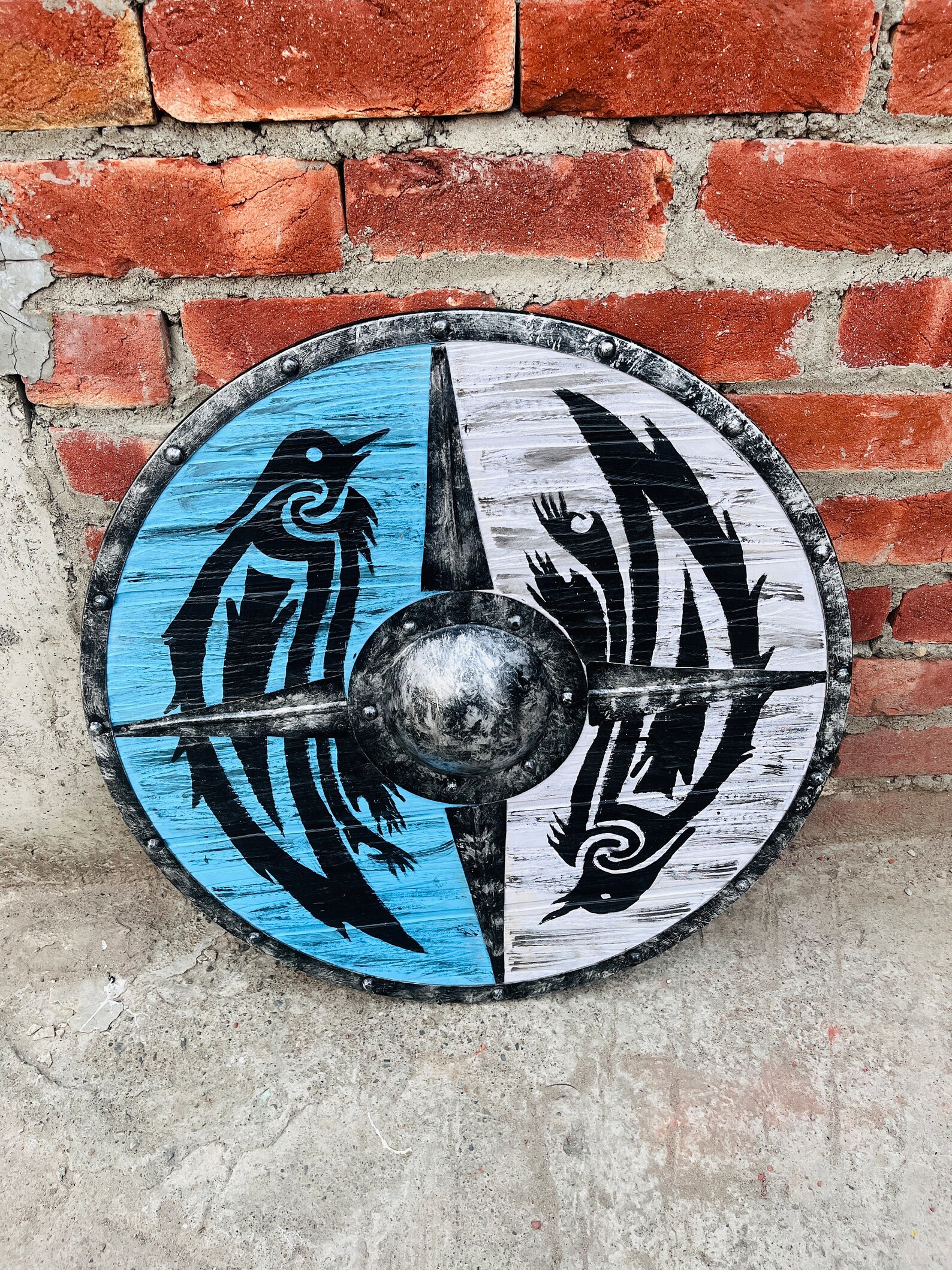Viking Valhalla Raven Wooden Shield ~ Medieval Viking Warrior Shield ...