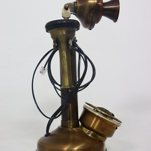 Brass Candlestick Telephone – 1920s Style Rotary Dial Landline, Home ...