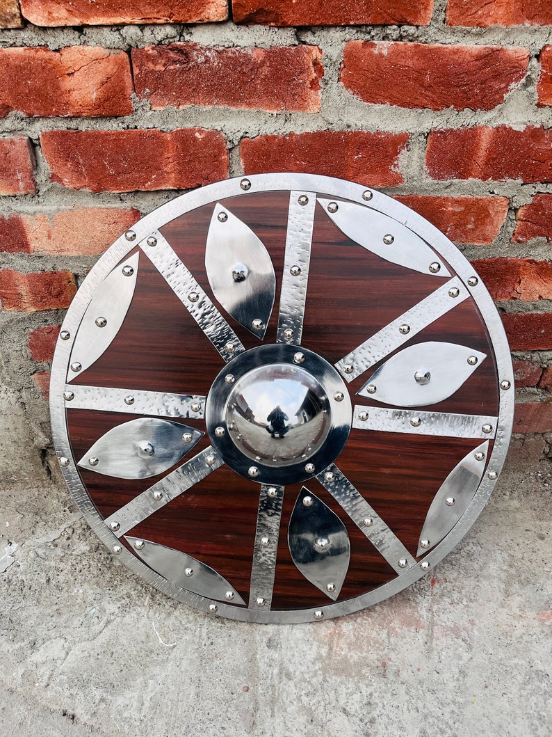 Medieval Wooden Handmade Round Cosplay Shield Viking Shield Wall Art 24 ...