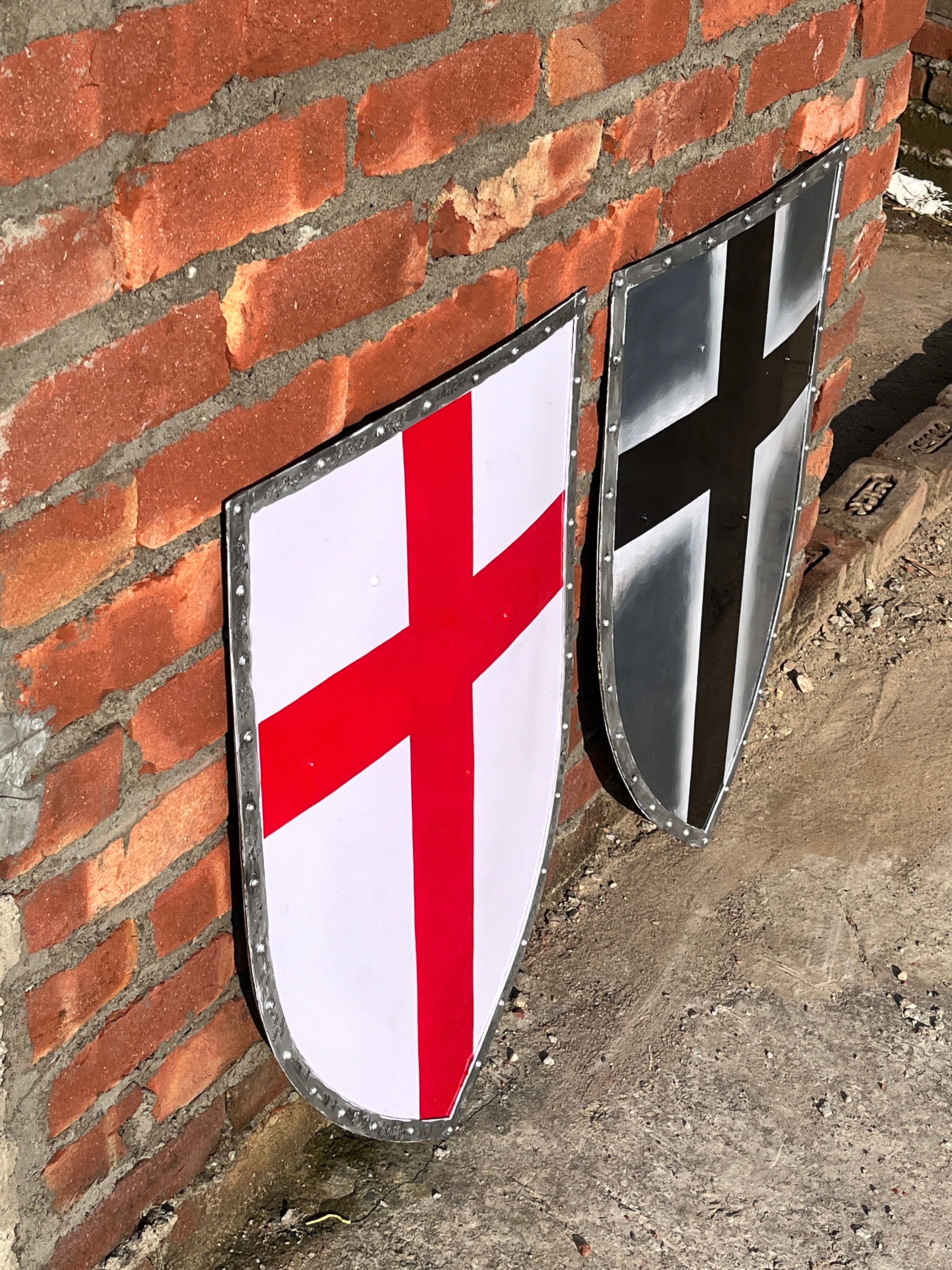 Medieval Knights Viking Templar Red Cross Shield Knightfall - Etsy