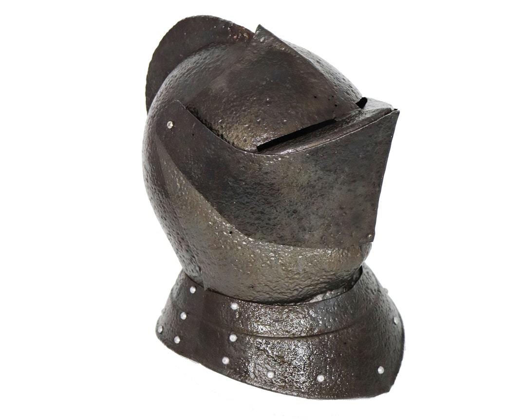 Handmade Medieval Knight Helmet | 18 Gauge Steel, SCA LARP Armor - Etsy