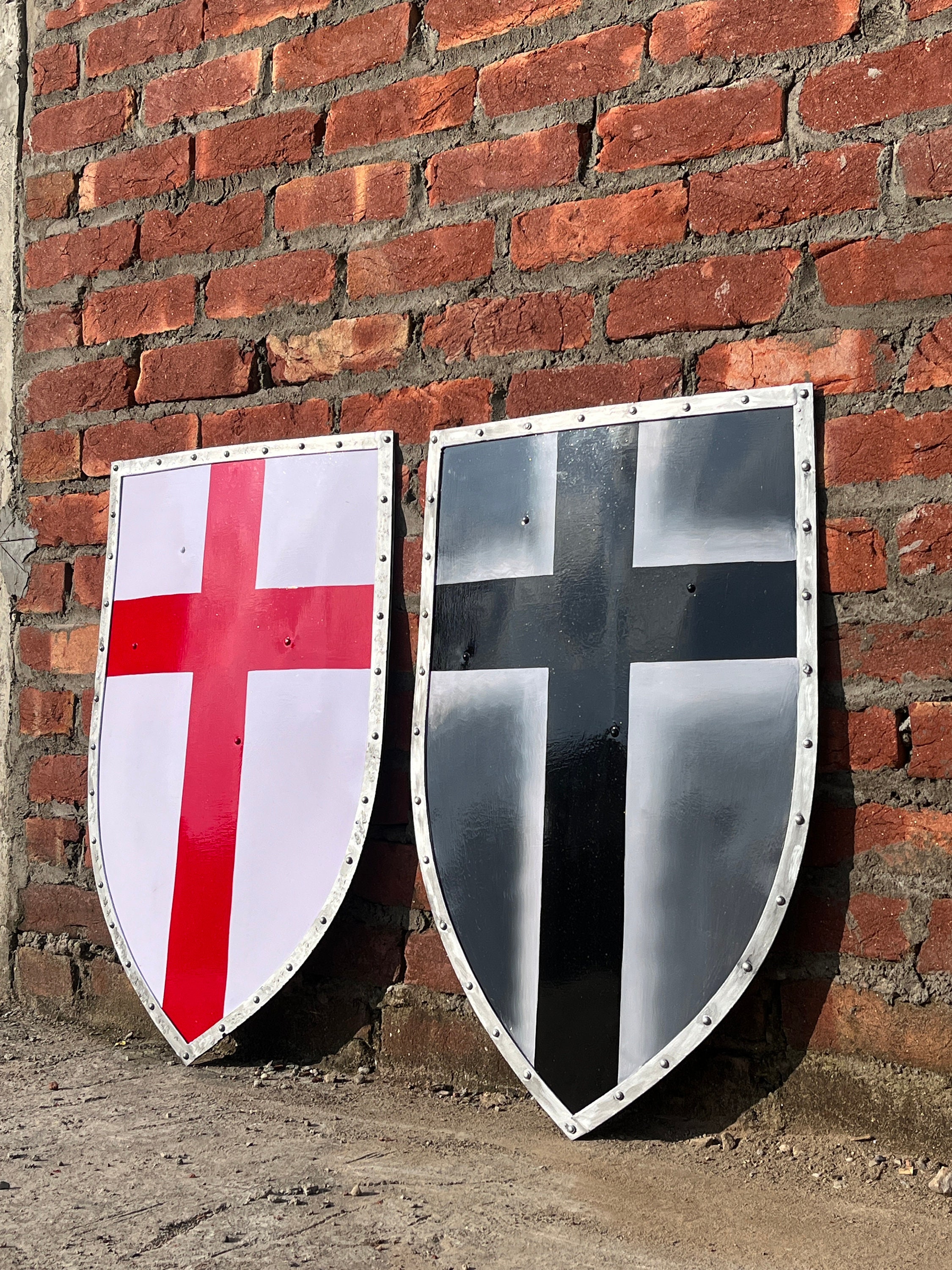 Medieval Knights Viking Templar Red Cross Shield Knightfall - Etsy