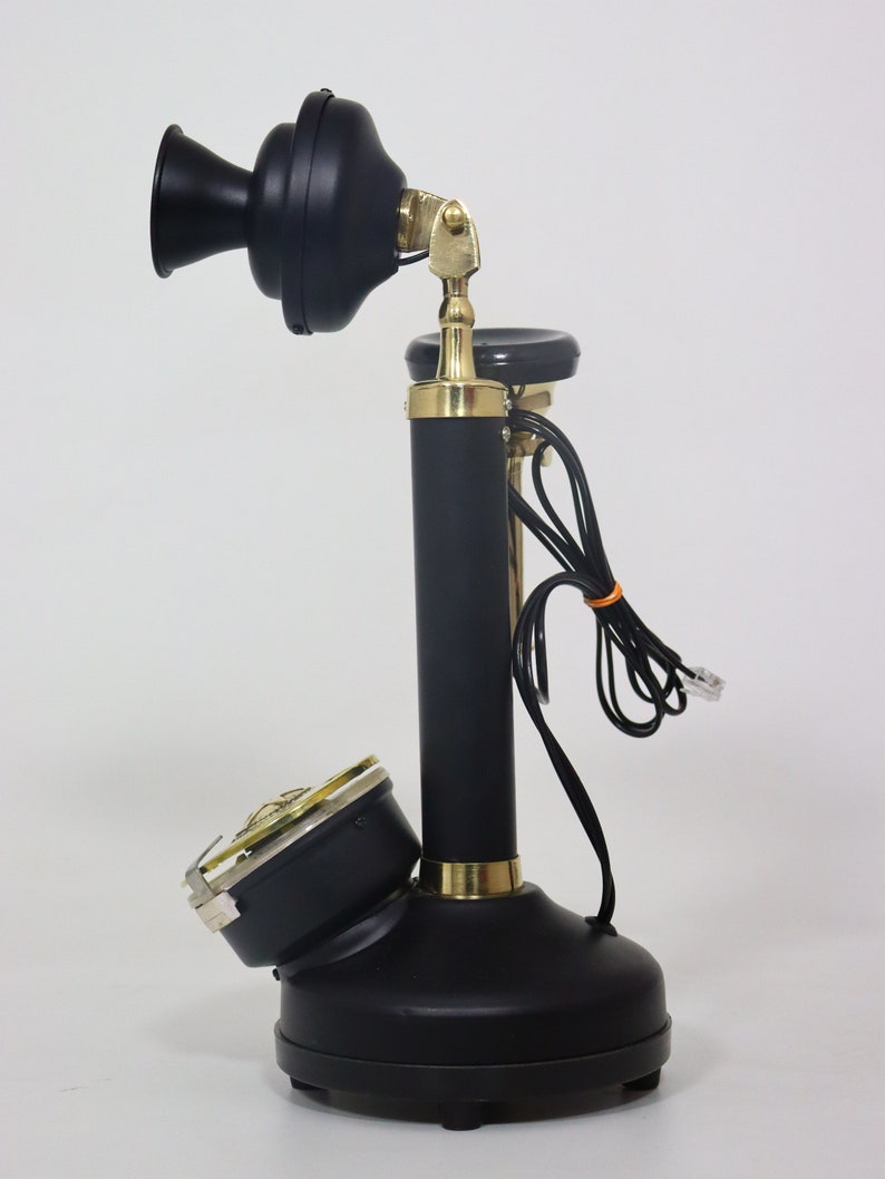 Brass Candlestick Telephone – 1920s Style Rotary Dial Landline, Home ...