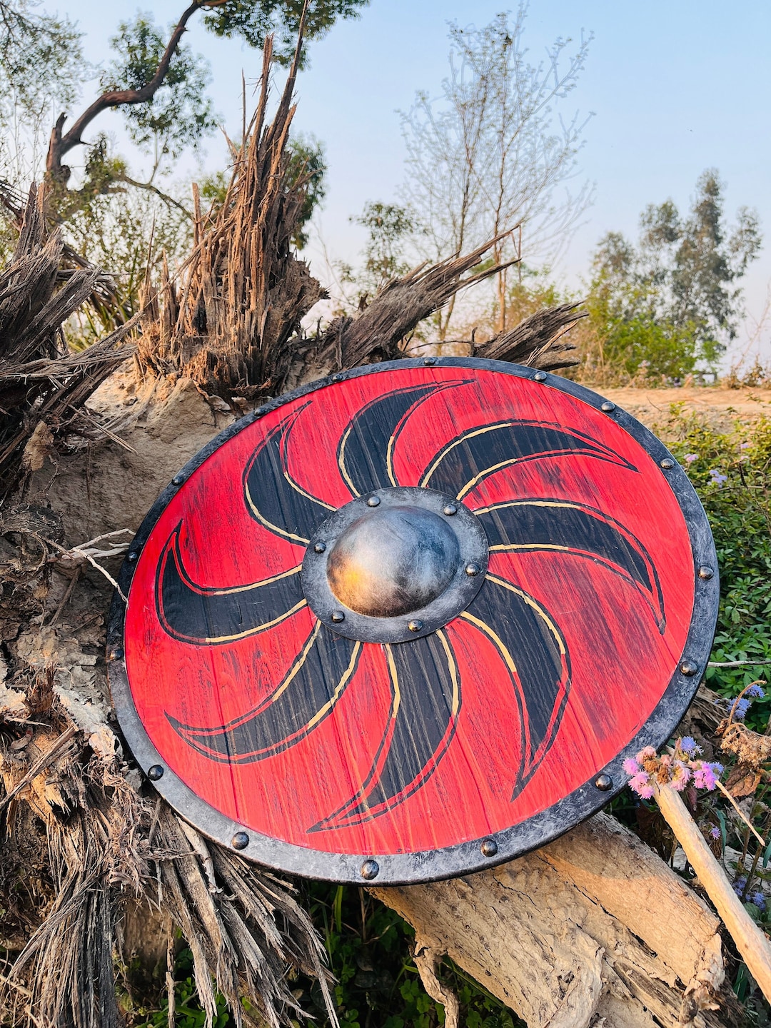 Medieval Wooden Viking Shield ~ Viking Wall Decor, Wood Wall Art ...