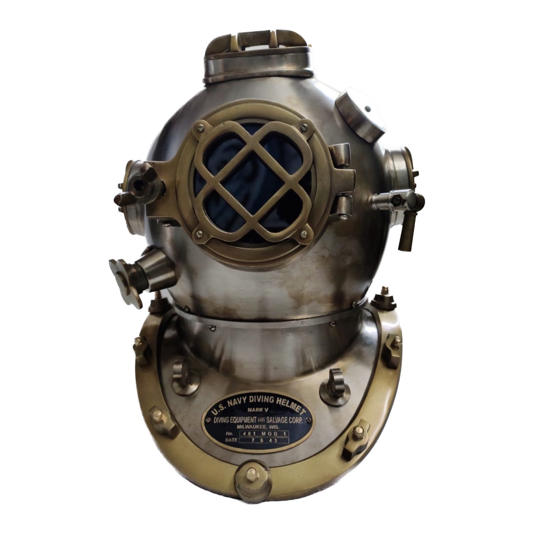 Scuba Diving Helmet Deep Diving Helmet Diving Helmet Mark V Silver ...