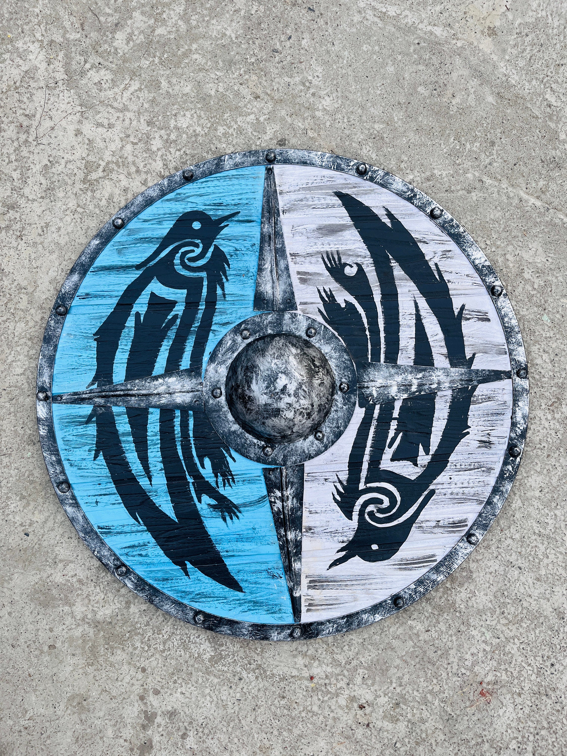 Viking Valhalla Raven Wooden Shield ~ Medieval Viking Warrior Shield ...