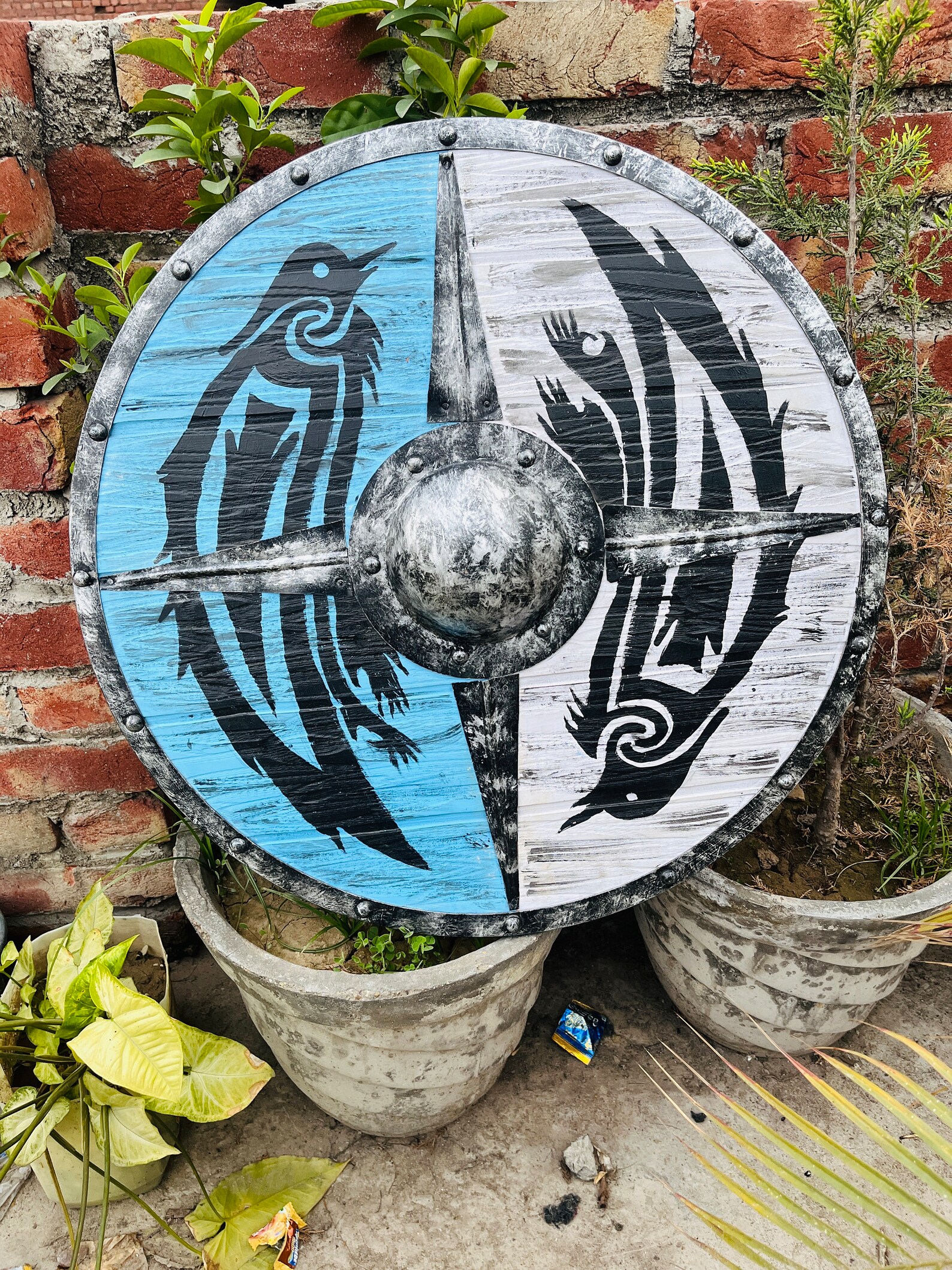 Viking Valhalla Raven Wooden Shield ~ Medieval Viking Warrior Shield ...