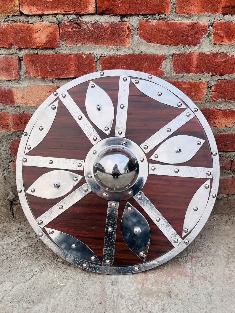 Medieval Wooden Handmade Round Cosplay Shield Viking Shield Wall Art 24 ...