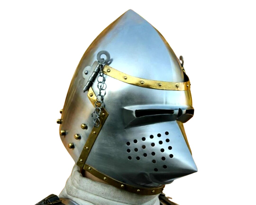 Medieval Pigface Fully Functional 20 Gauge Steel Head Armor Battle ...