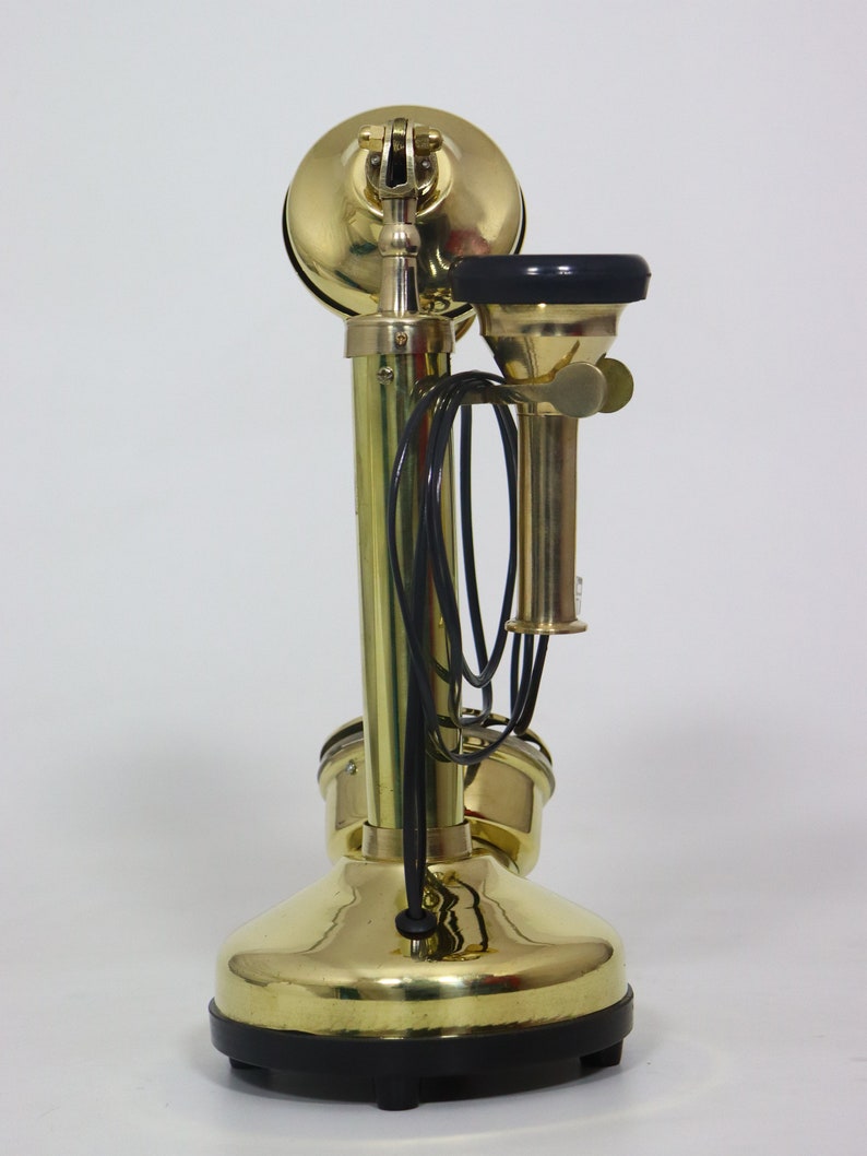 Brass Candlestick Telephone – 1920s Style Rotary Dial Landline, Home ...