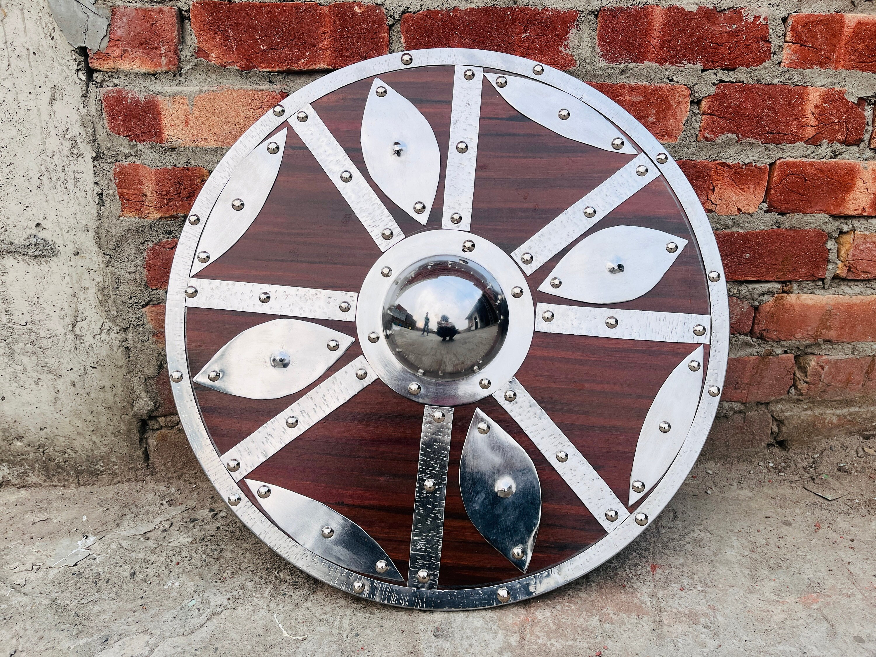 Medieval Wooden Handmade Round Cosplay Shield Viking Shield Wall Art 24 ...