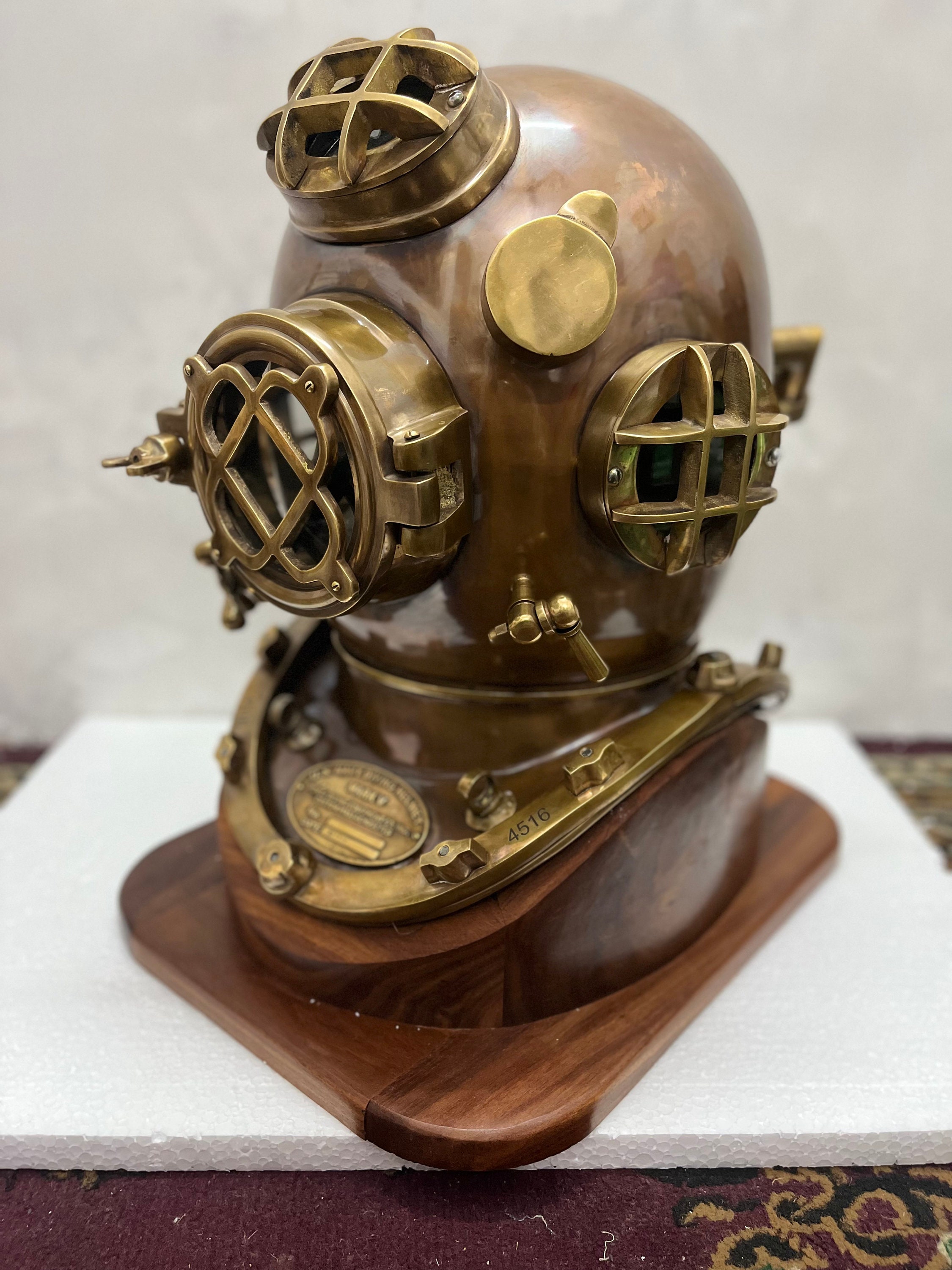 Marine Scuba Divers Deep Sea US Navy Mark V Brown Diving Helmet Replica ...