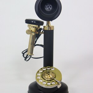 Brass Candlestick Telephone – 1920s Style Rotary Dial Landline, Home ...