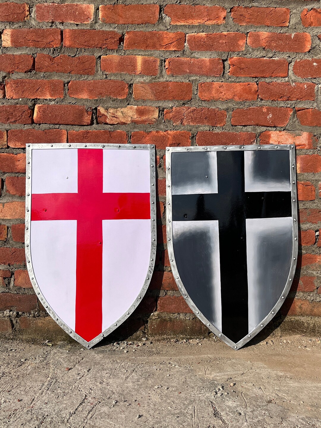 Medieval Knights Viking Templar Red Cross Shield Knightfall Authentic ...
