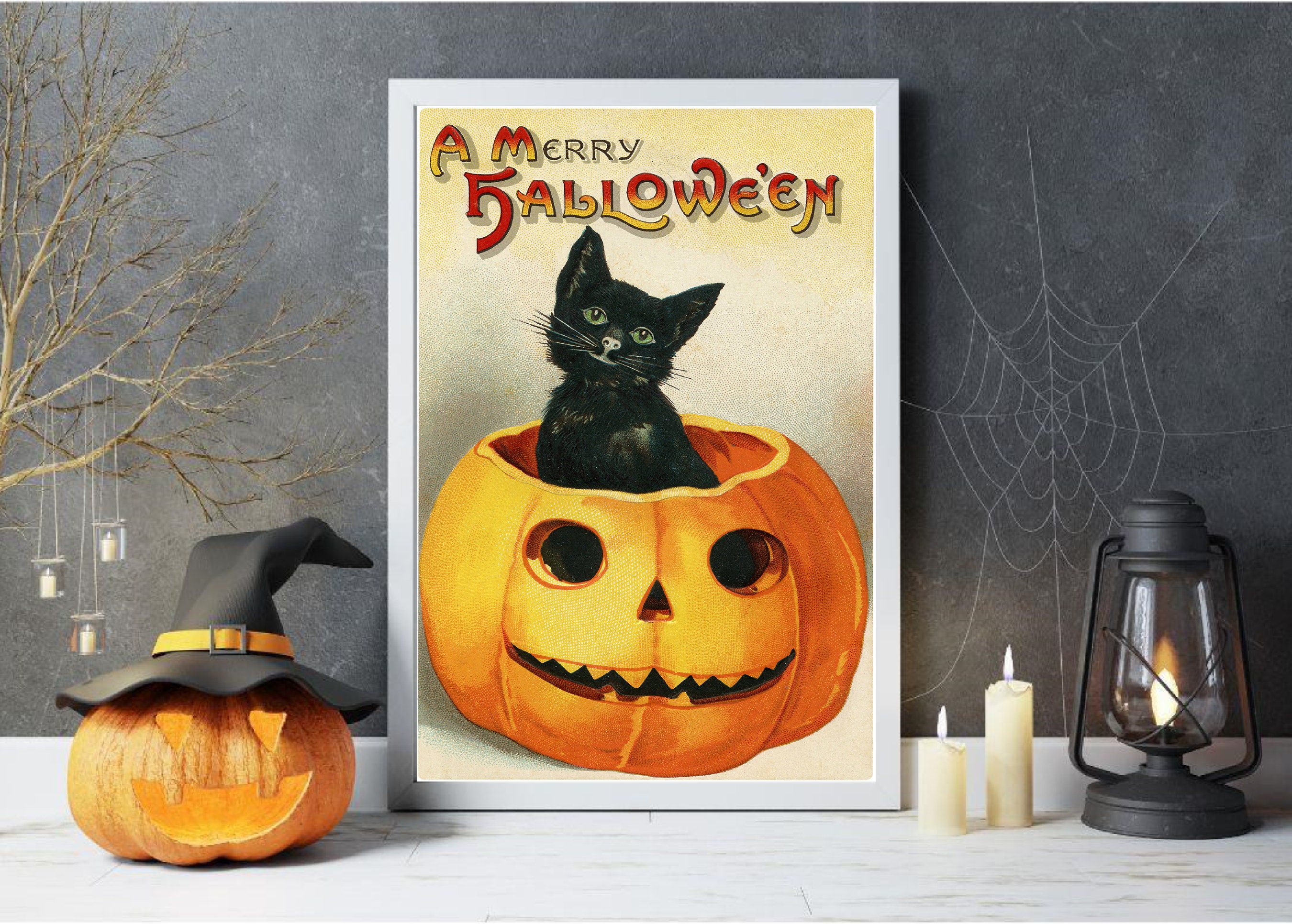 Halloween Printable Party Vintage Poster Spooky Wall Art Print - Etsy
