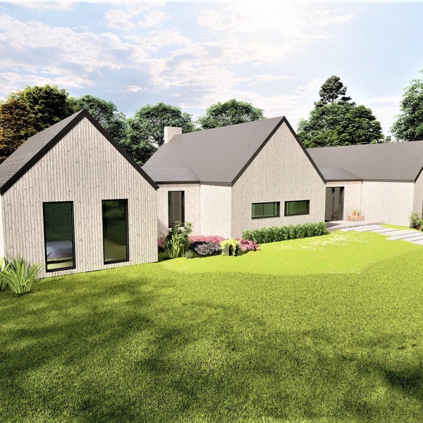 Modern Farmhouse Plans - Etsy