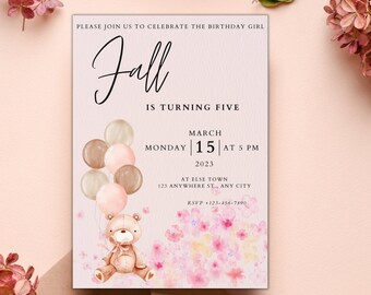 EDITABLE Balloon Birthday Invitation Template INSTANT DOWNLOAD Editable ...