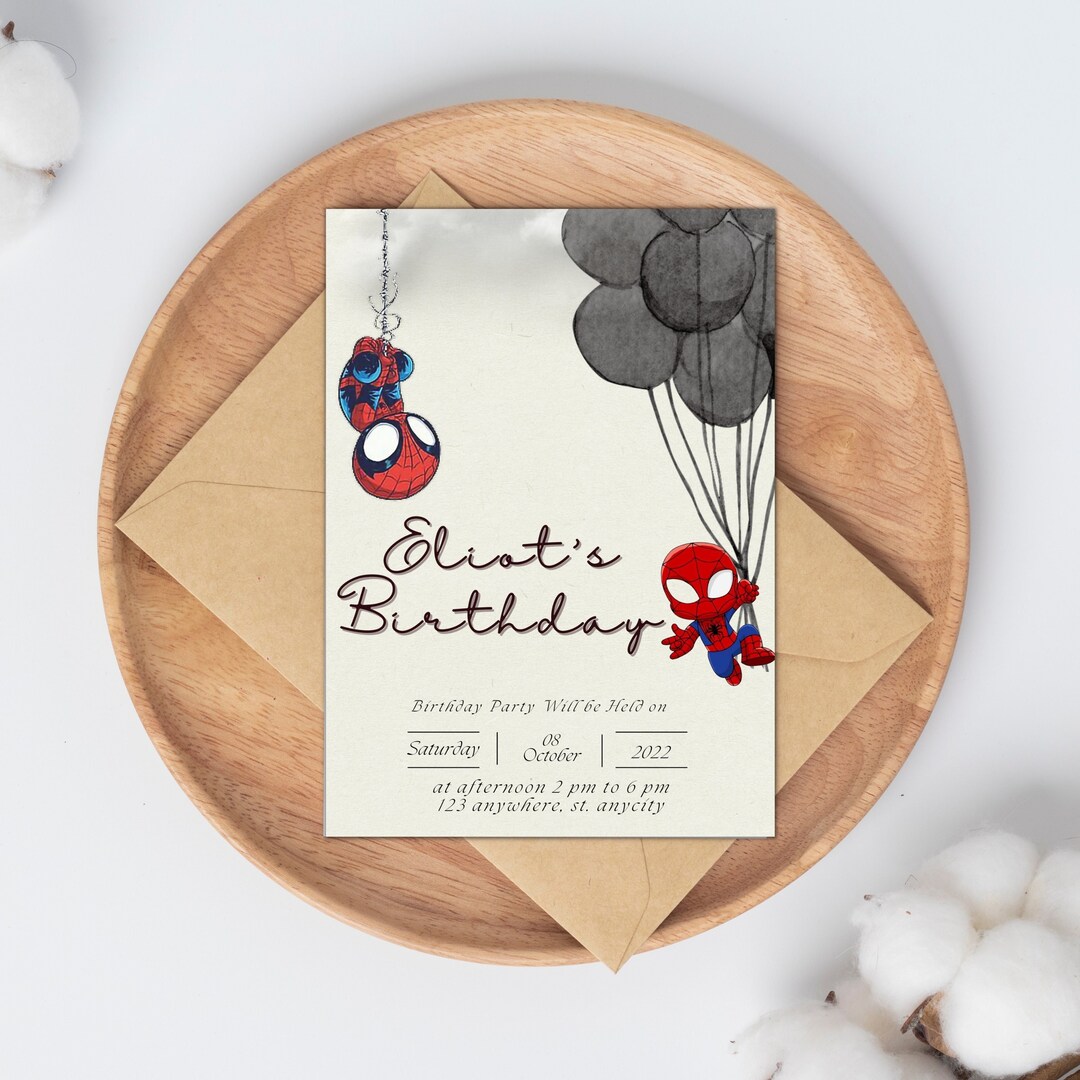 Spiderman Birthday Invitation | Printable | Digital Download | EDITABLE ...