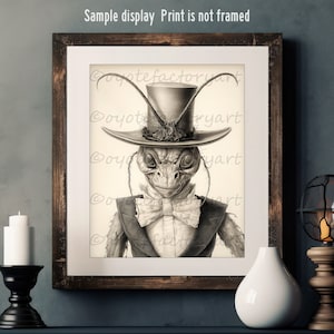 Praying Mantis Gothic Victorian Portrait Poster Print or Canvas, Insect ...