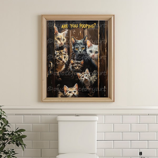 Cat Painting Pooping - Etsy