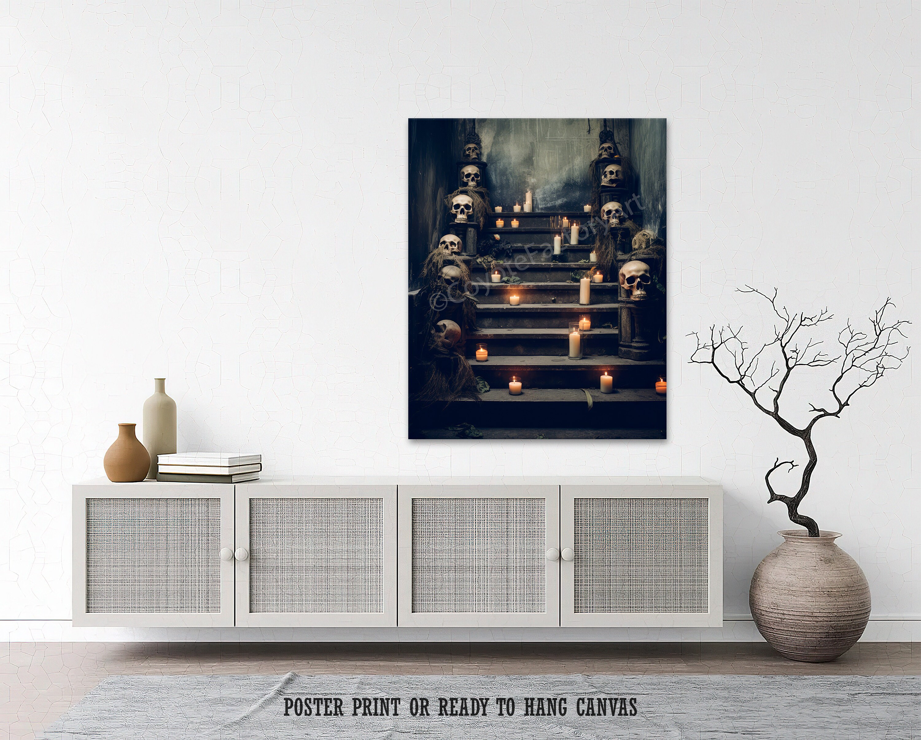 Gothic Skulls and Candles Occult Poster Print or Canvas - Etsy