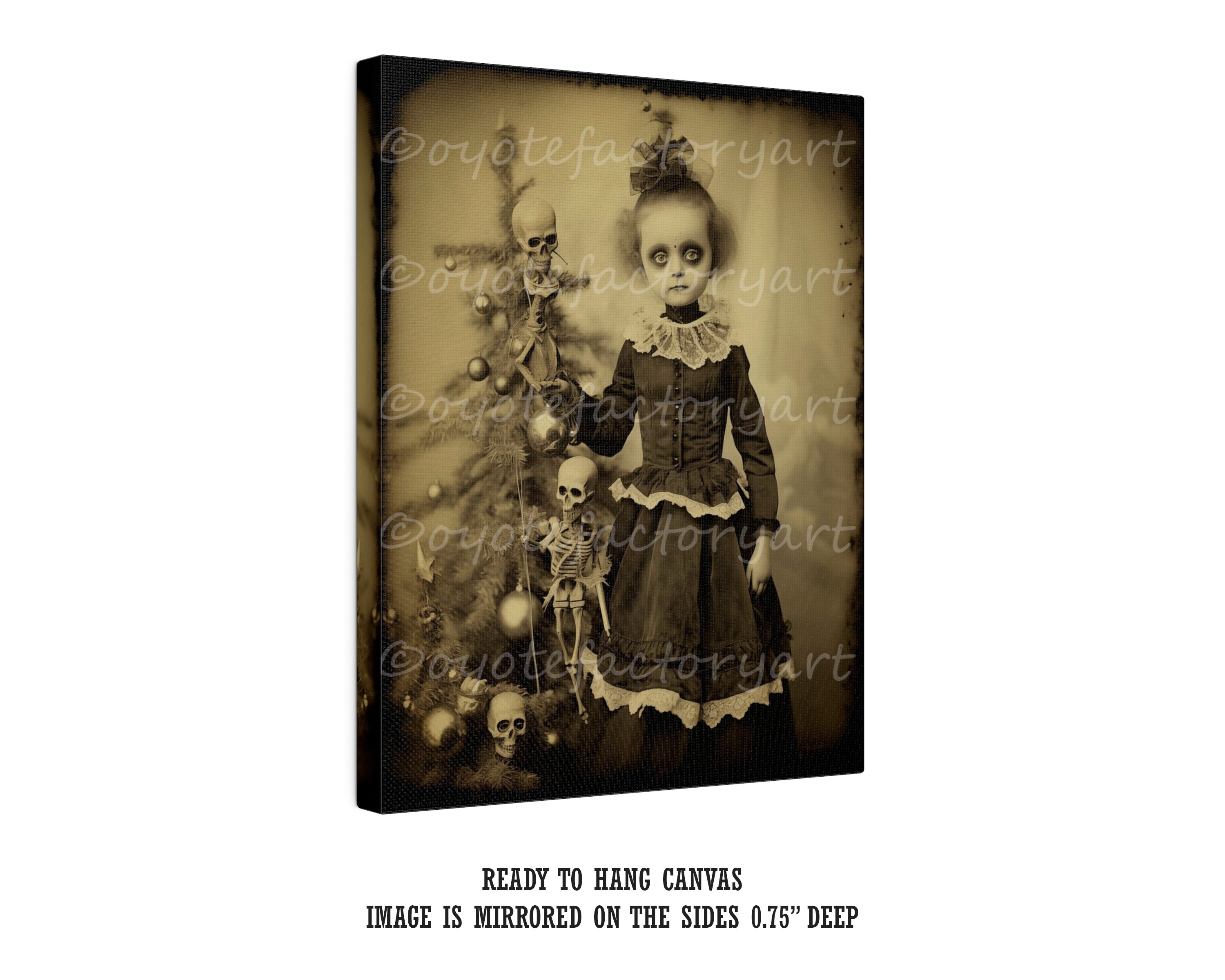 Christmas Oddities Weird Creepy Girl, Odd Vintage Skeleton Art, Gothic ...