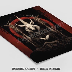 Occult Baphomet Gothic Goat Poster Print or Canvas, Dark Academia ...
