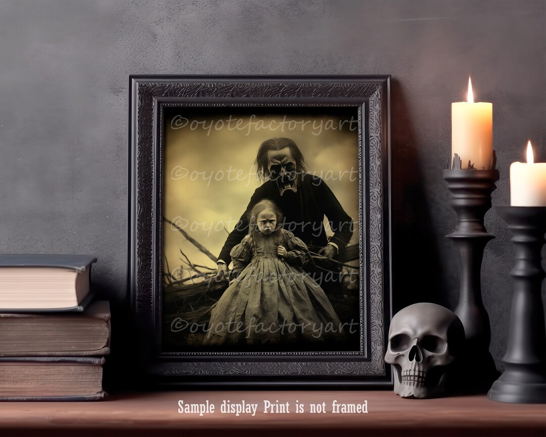 Scary Oddities, Old Man Monster and Weird Child, Odd Vintage Creepy ...