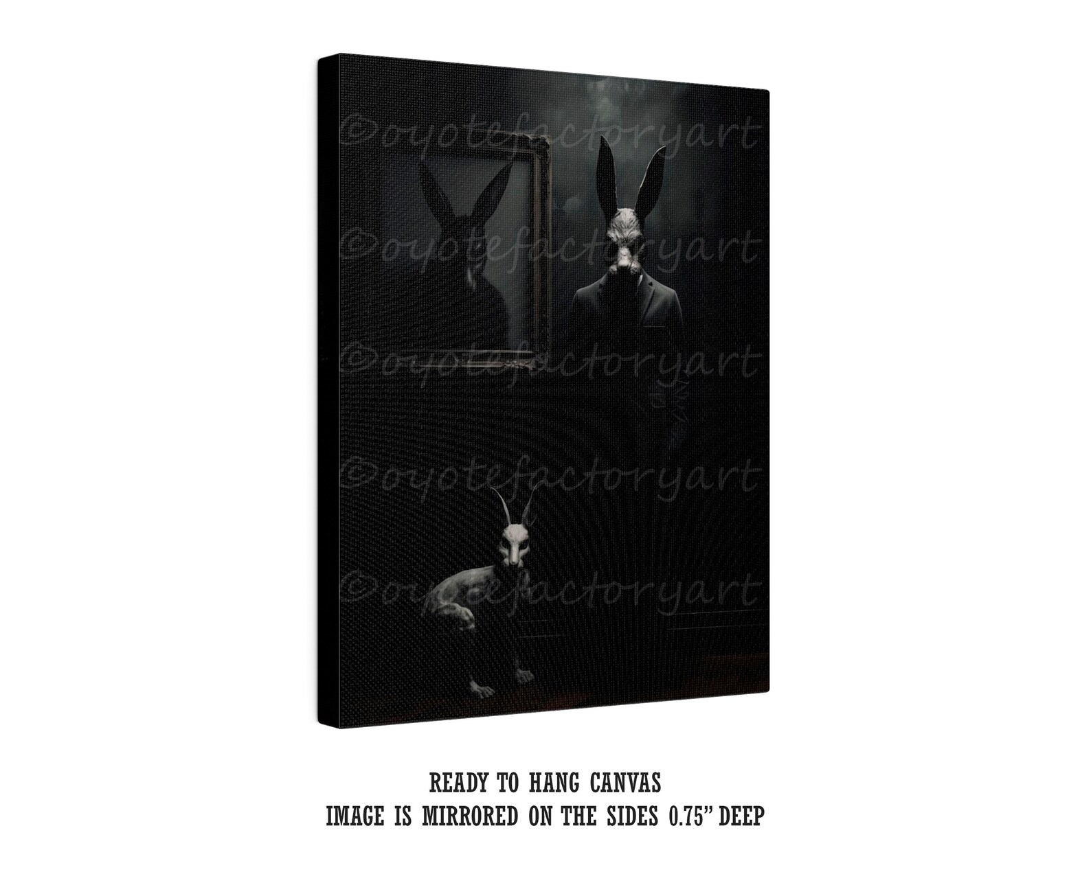 Surreal Bunny Disturbing Dark Wall Art, Creepy Scary Bunny Weird Horror ...